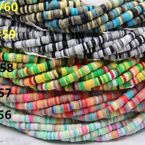 4MM 60 Colors Vinyl Heishi Disc Beads,4x1mm Vinyl Beads,polymer Clay ...