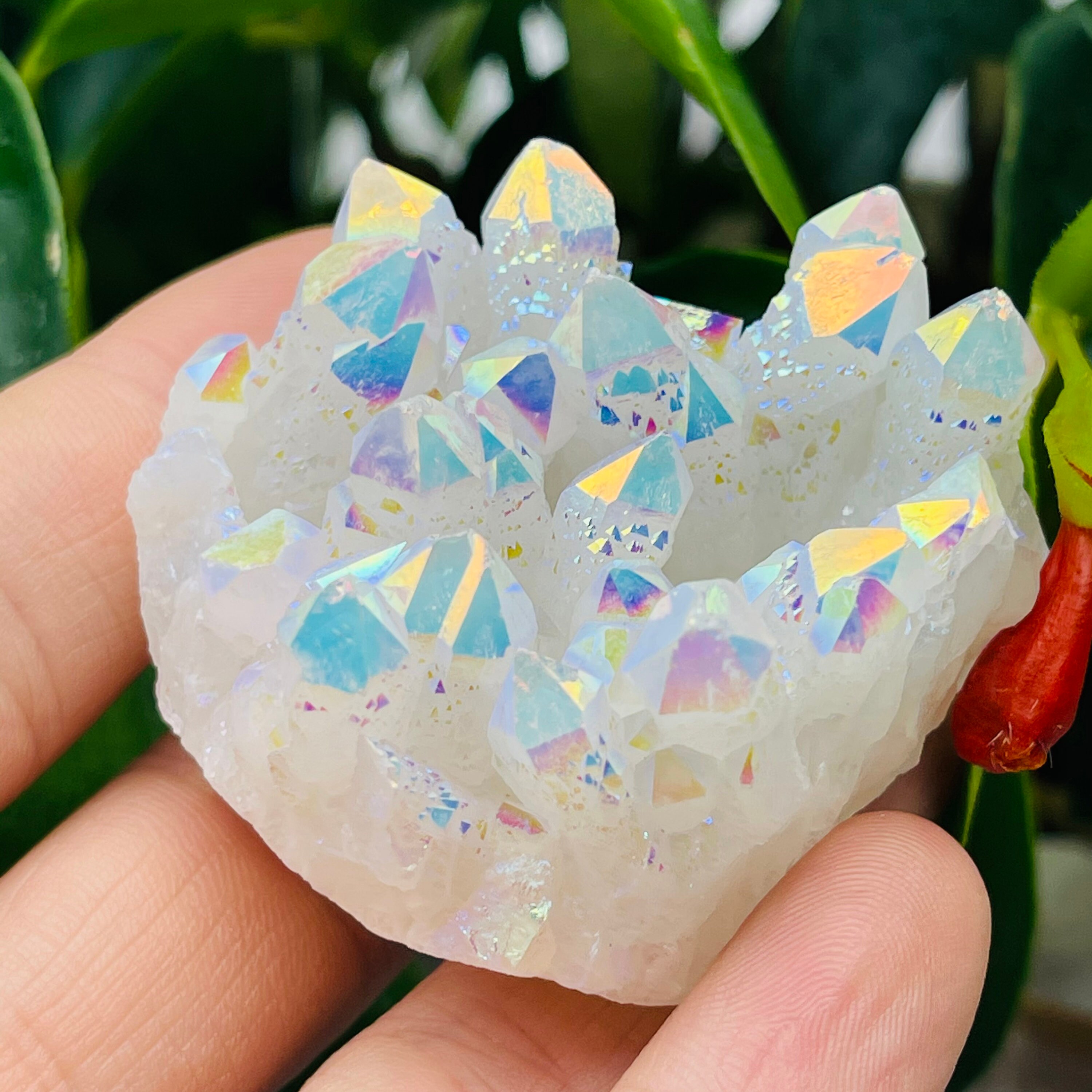 Rainbow Angel Aura Crystal Cluster,angel Aura Quartz Cluster,freeform ...