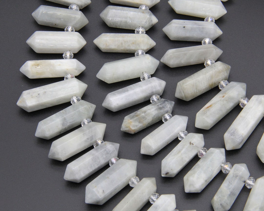 Natural Moonstone Point Beads,double Obelisk Large Moonstone Quartz ...