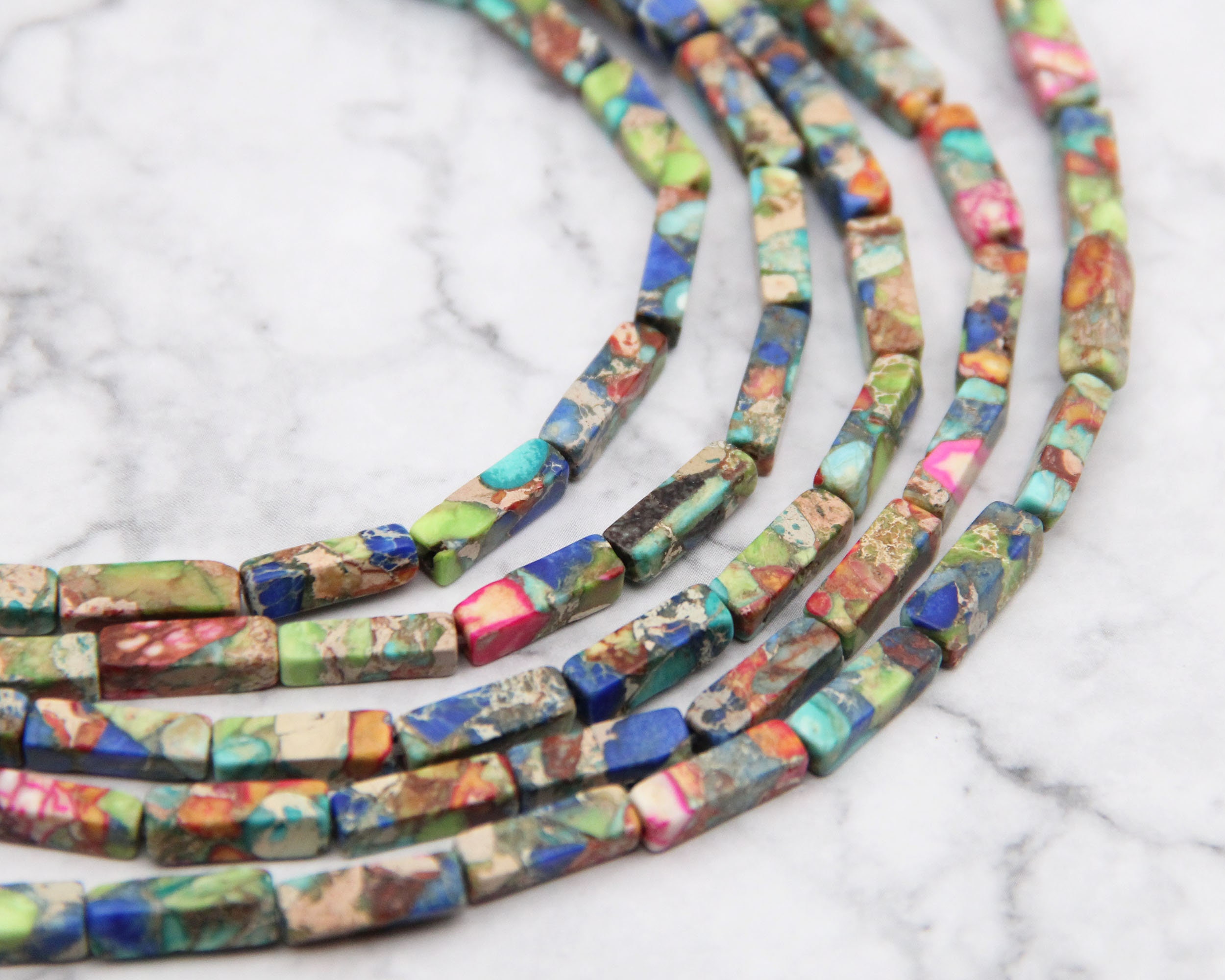 Natural Imperial Jasper Beads,4x13mm Mix Color Rectangle Imperial ...