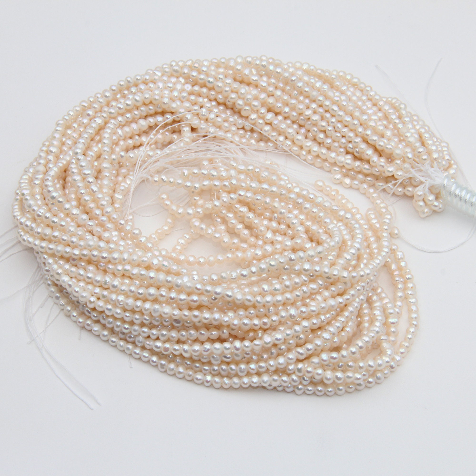 34mm AA Round Potato Pearl Beadspearl Strand | Etsy