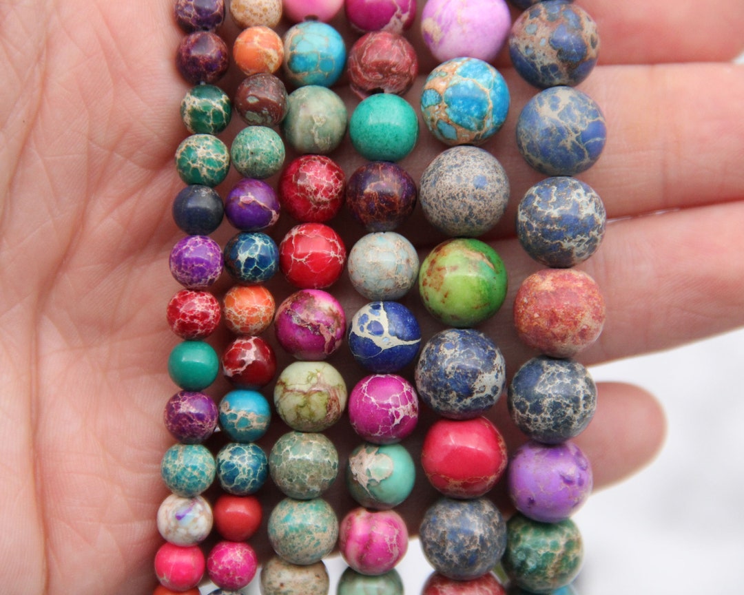 Mix Color Imperial Jasper Beads,round Imperial Jasper Bead,sea Sediment ...