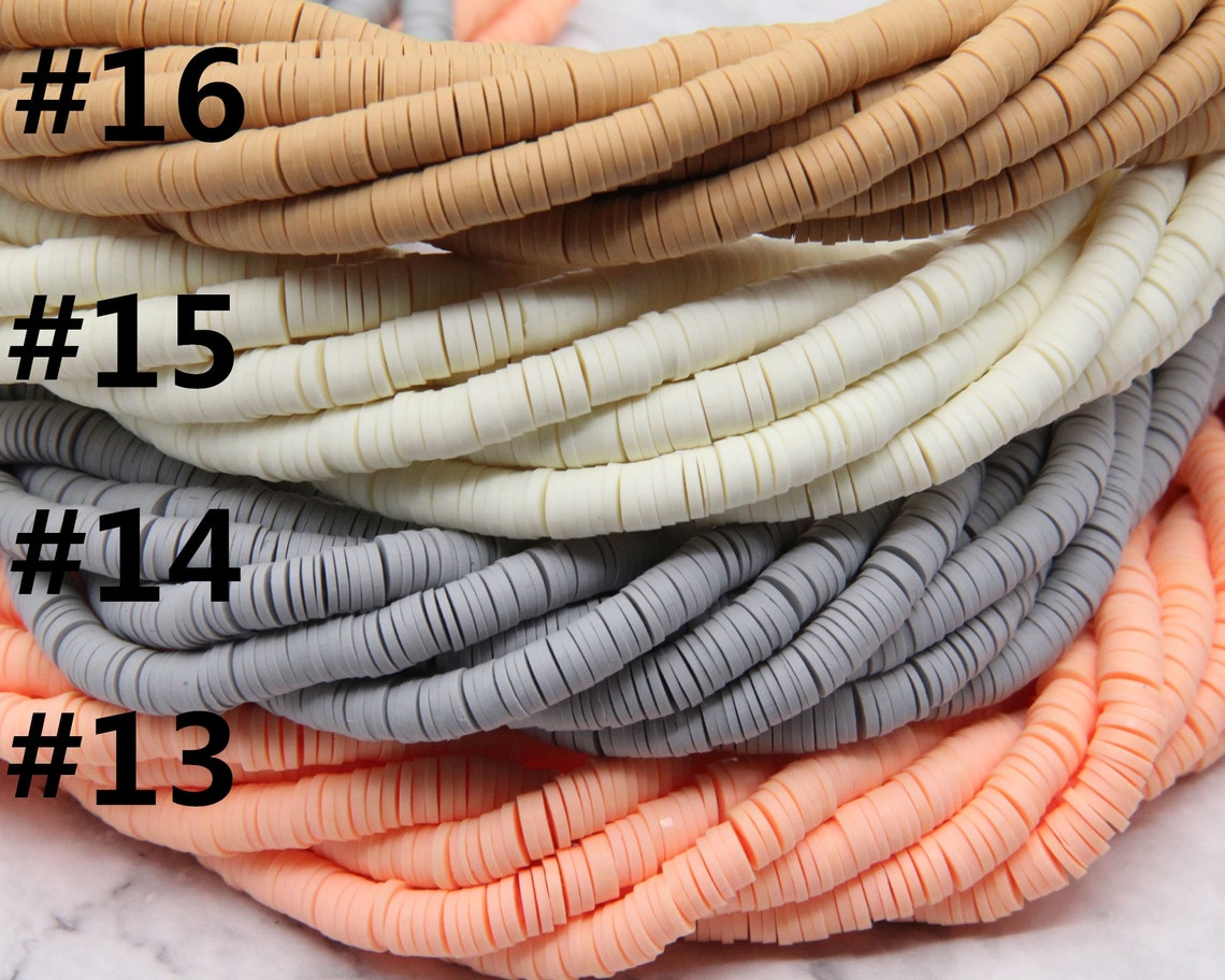 6MM 36 Colors Vinyl Heishi Disc Beads,6x1mm Vinyl Beads,polymer Clay ...