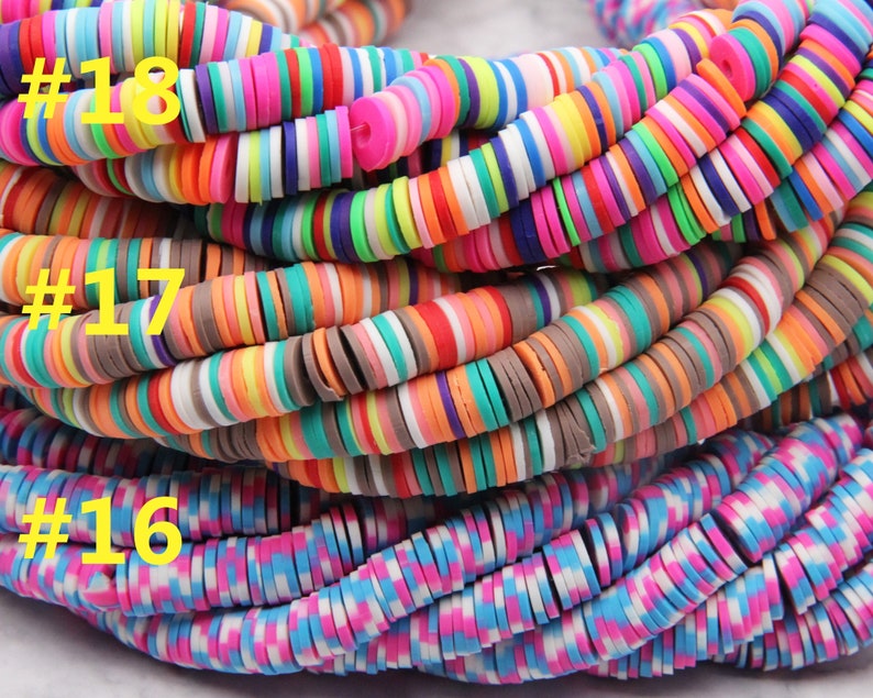 8MM 24 Colors Vinyl Heishi Disc Beads8x1mm Vinyl | Etsy