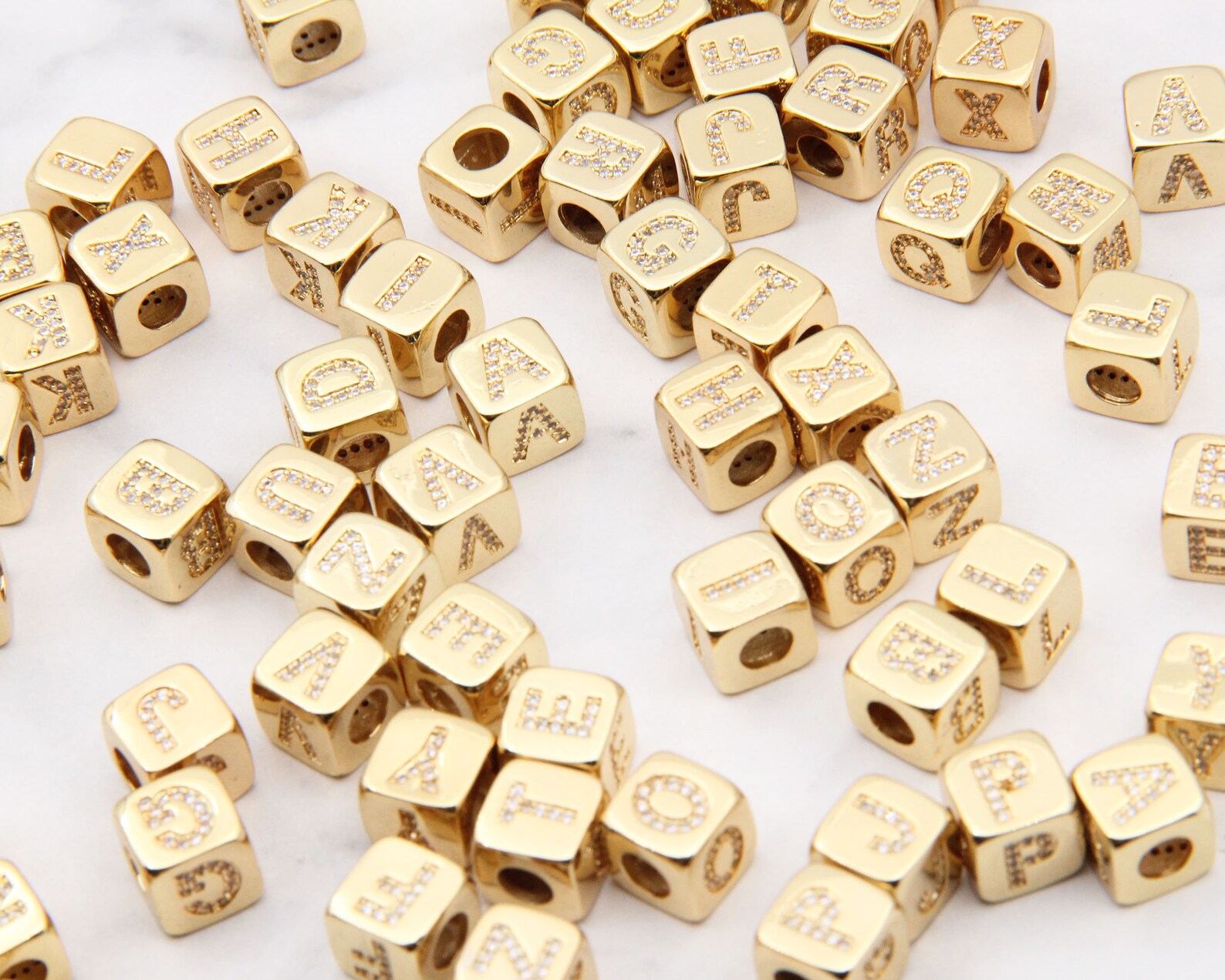 6x6MM/9x9MM Copper Alphabet Letters Beads26 Letters Words | Etsy