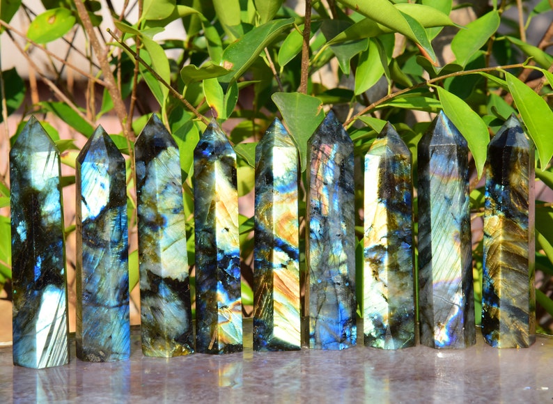 AAAA Rainbow/Blue Crystal Labradorite TowerObelisk Crystal | Etsy