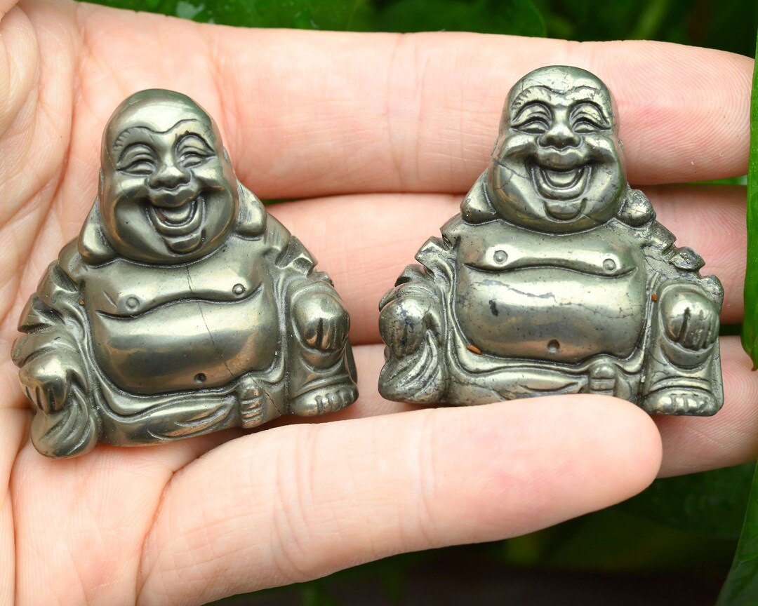 1.5' Pyrite Buddha Statues,hand Carved Crystal Buddha,healing Decor,for ...