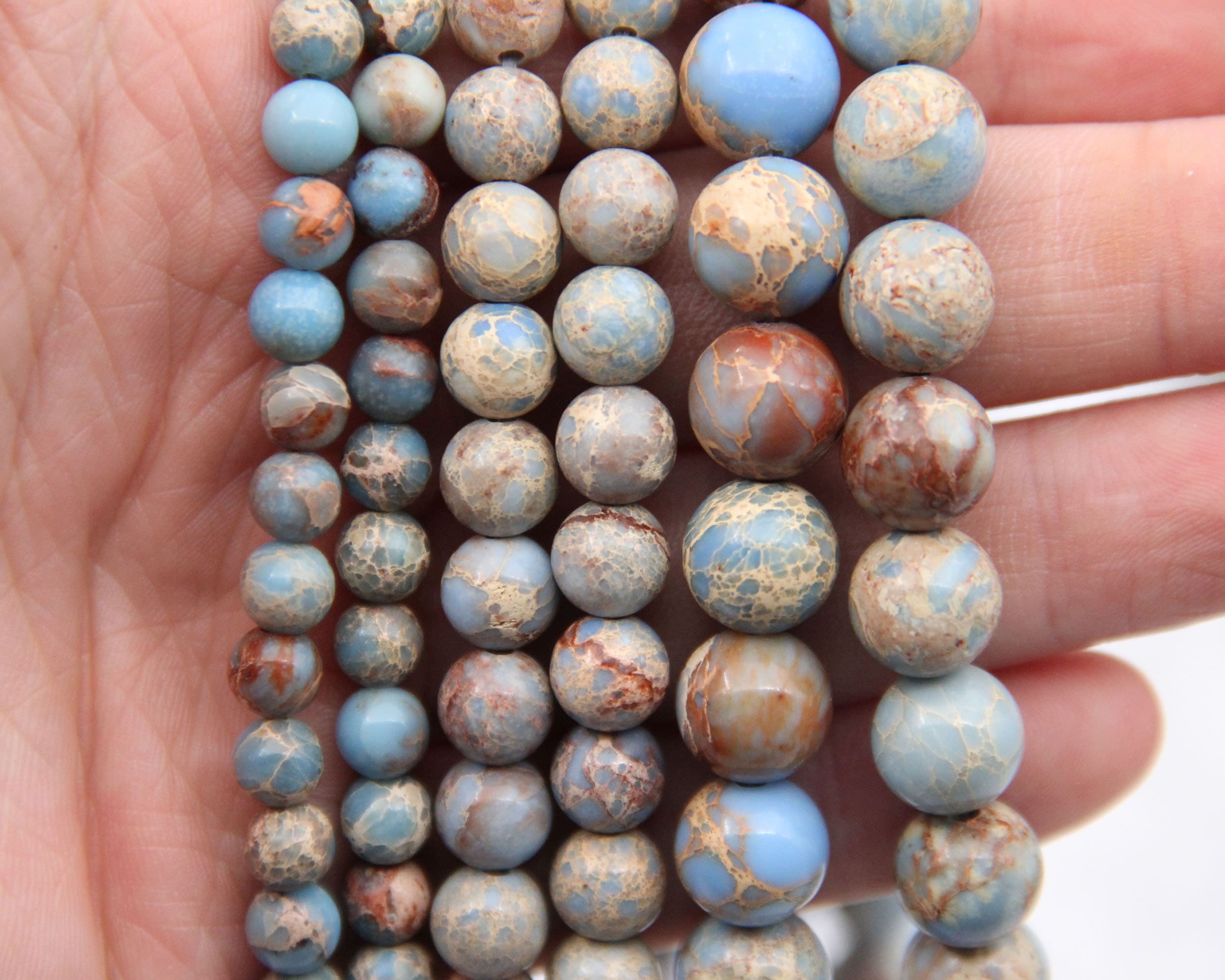 15 Colors Imperial Jasper BeadsRound Imperial Jasper BeadSea | Etsy