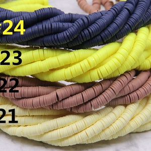 6MM 36 Colors Vinyl Heishi Disc Beads,6x1mm Vinyl Beads,polymer Clay ...