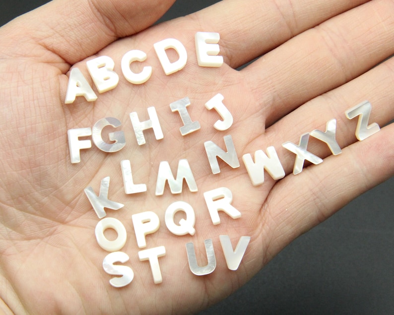 White Shell Alphabet Beads26 Letters Shell Beadsname - Etsy