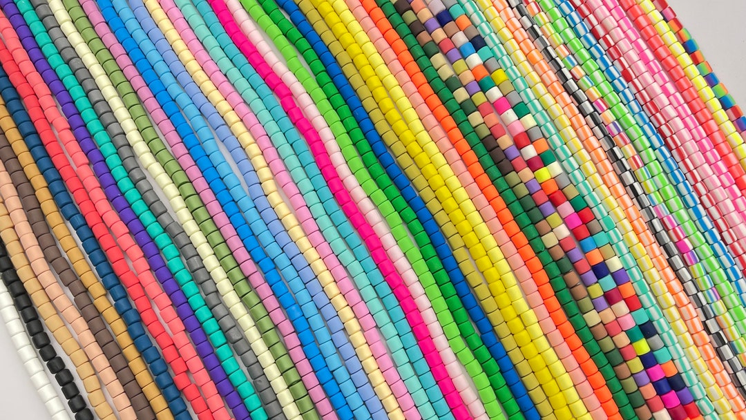 6mm 50 Colors Wide Column Heishi Barrel Beads,polymer Clay Cylindrical ...