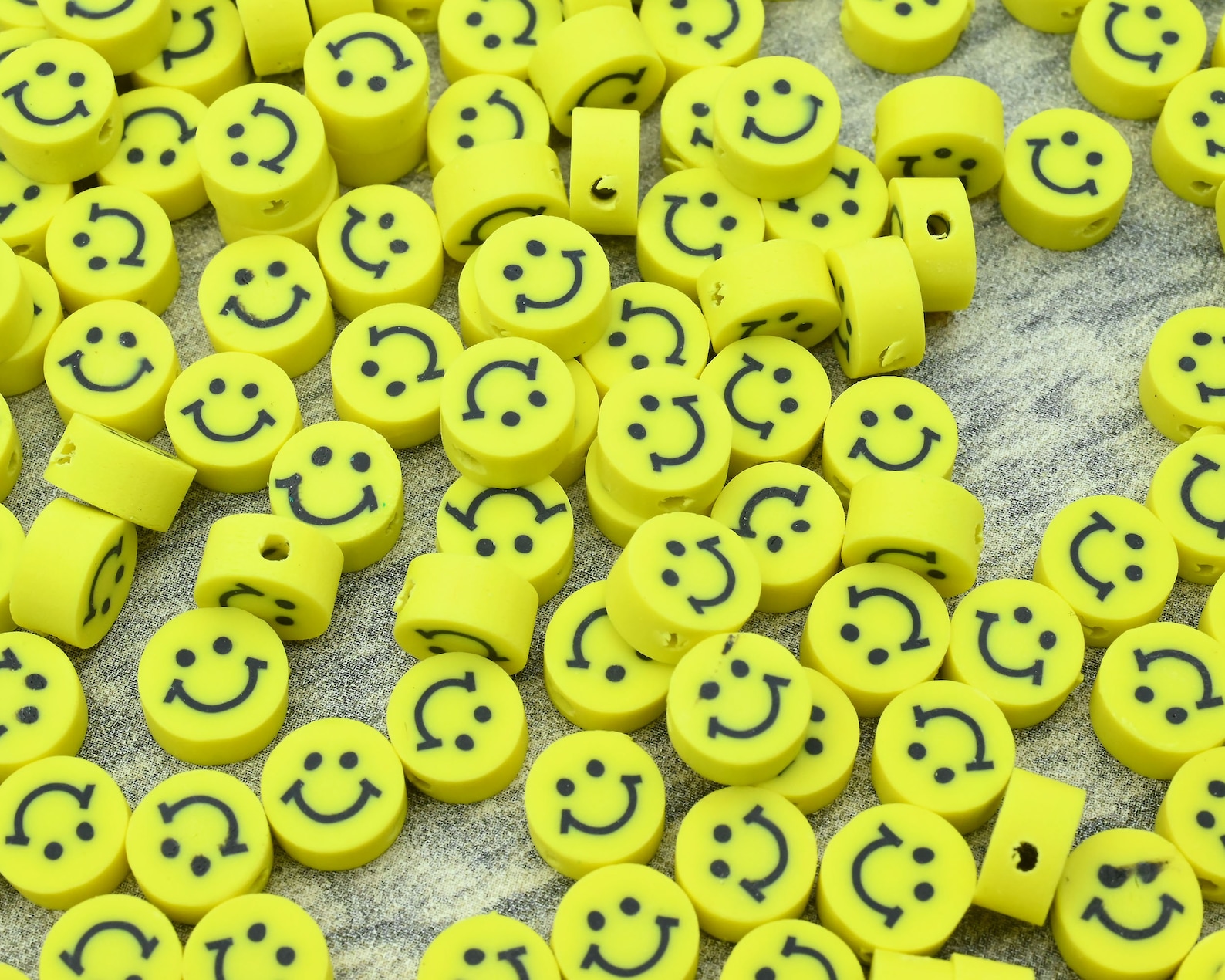 50 Pieces/10mm Smiley Face Polymer Clay Beadsloose Polymer - Etsy