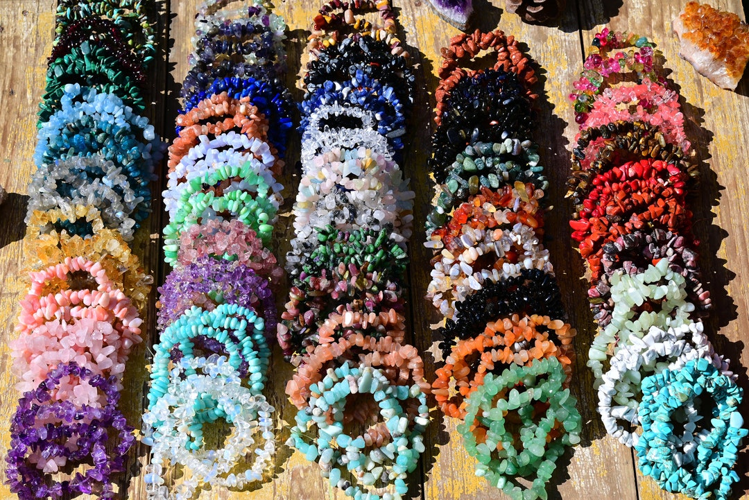 48 Kinds of Chip Bracelet,healing Braclet,stretchy Chip Beads Bracelet ...