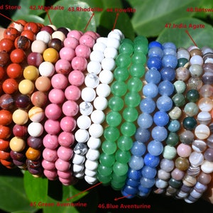 70 Kinds of 6MM Round Gemstone Bracelet,stretchy Beads Bracelet,crystal ...