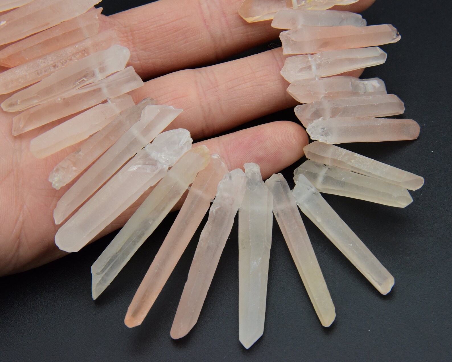 Natural Raw Crystals Tower Beadspink High Quality Crystals - Etsy