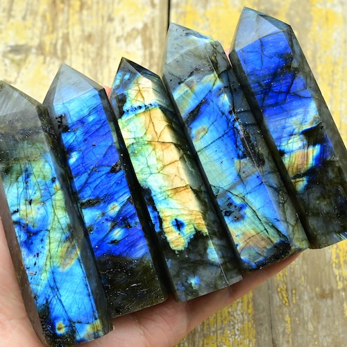 AAAA Natural High Flash Labradorite Towerhealing Crystal - Etsy