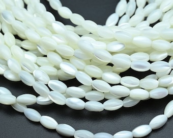 Brown MOP Rice Beads Brown Shell Barrel Beads Natural Seashell Rice ...