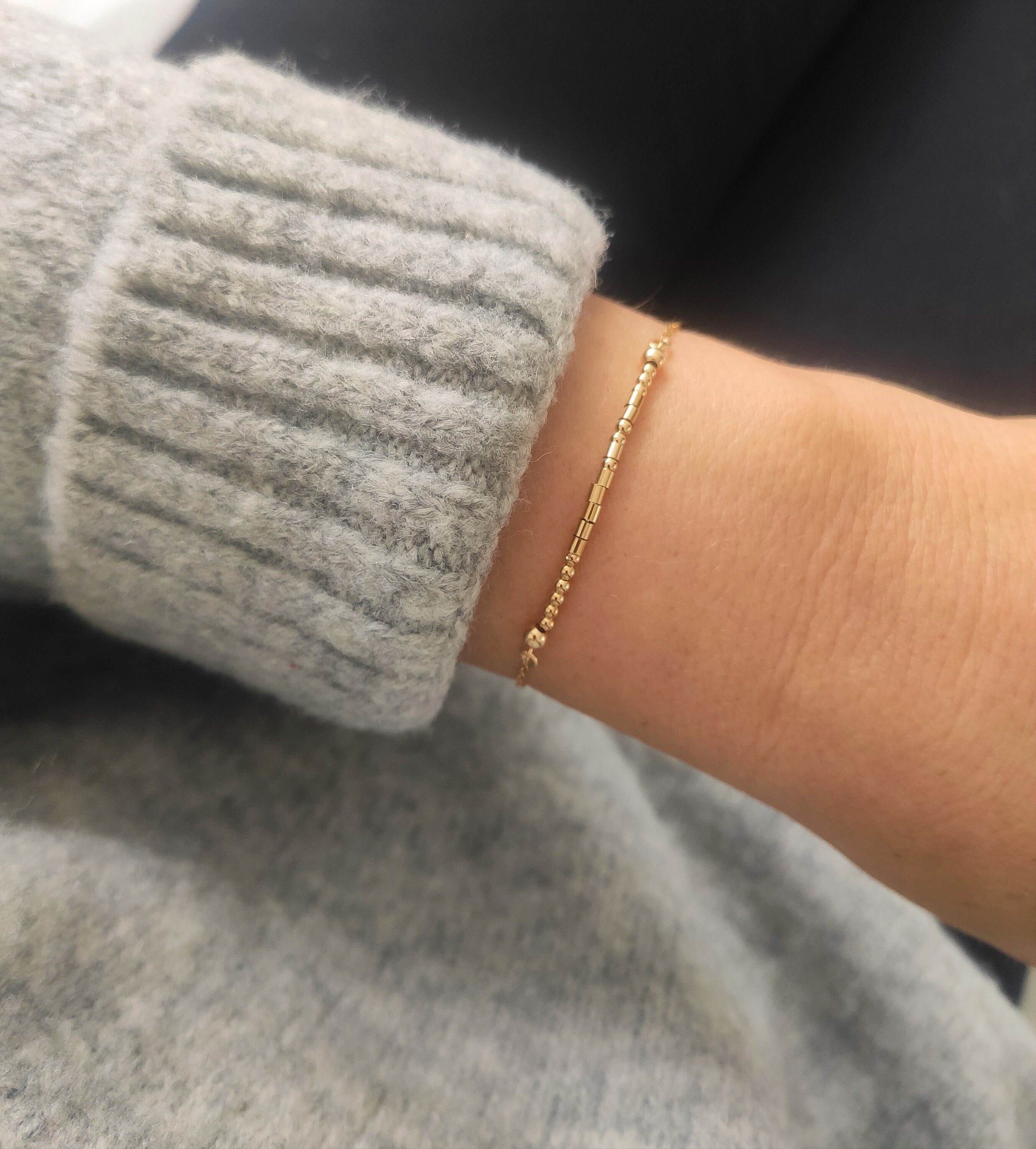 14k Gold Filled Morse Code Bracelet Secret Message Dainty | Etsy