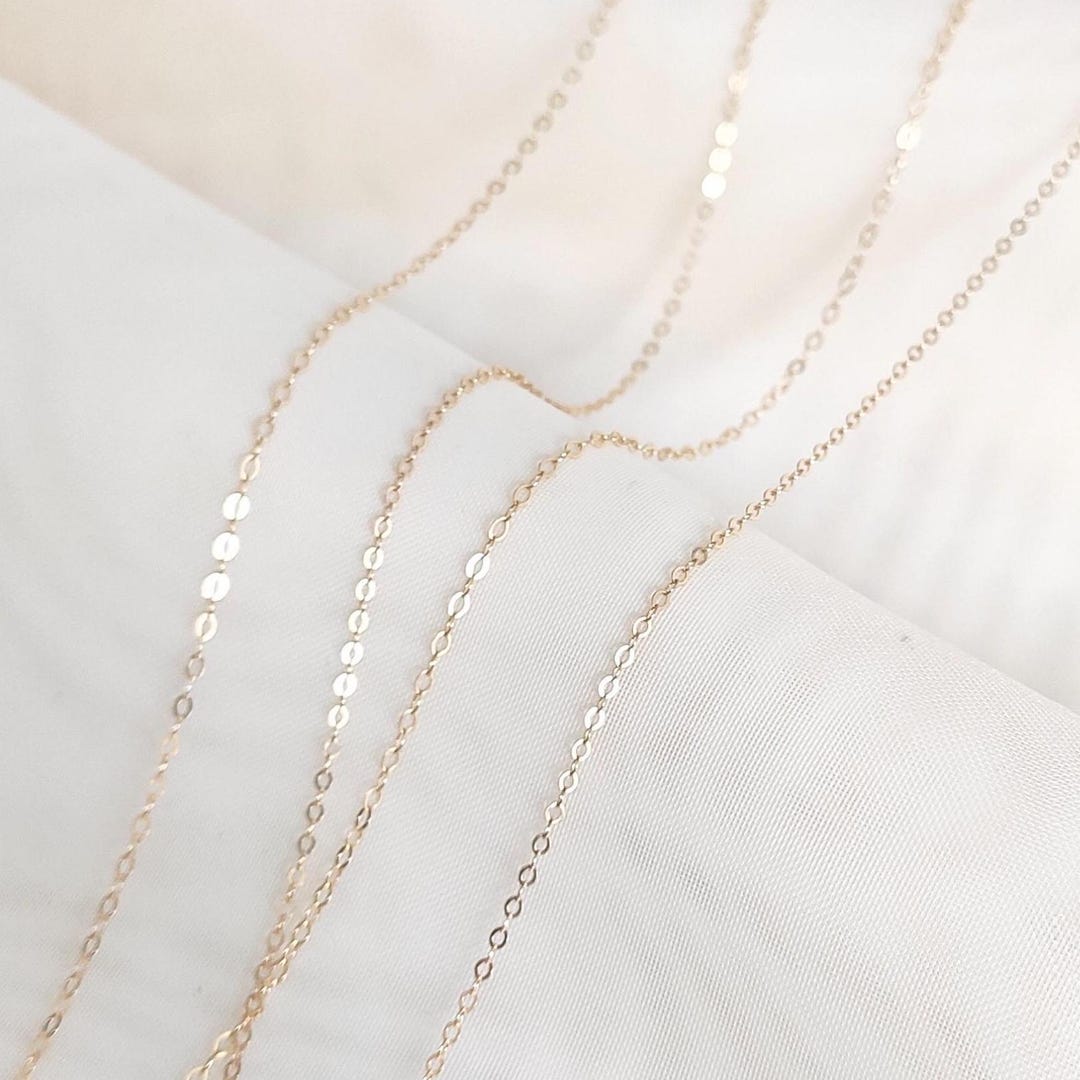 Dainty Cable Chain Necklace: 14K Gold Filled, Rose, Sterling Silver - Etsy