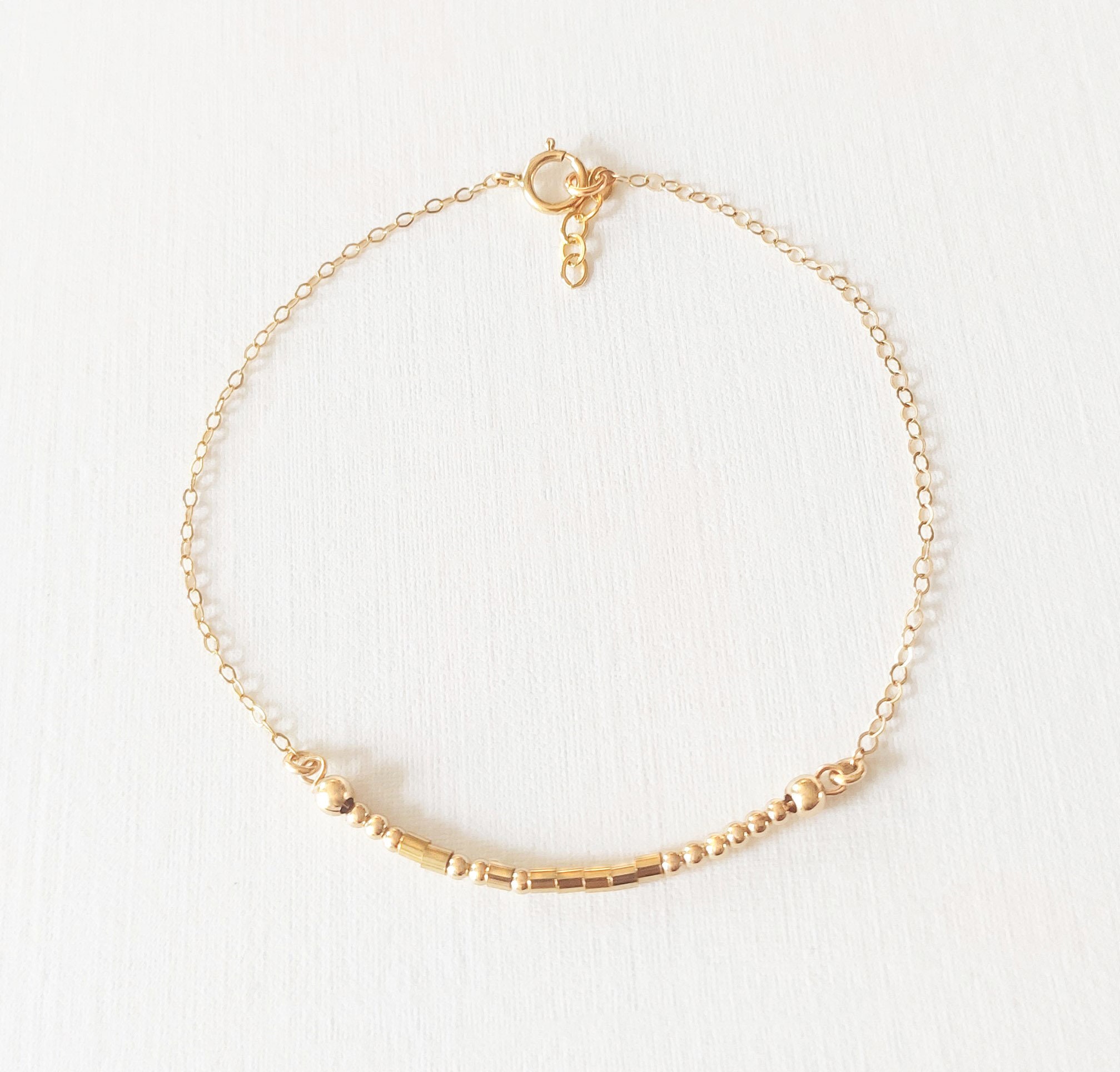 14k Gold Filled Morse Code Bracelet Secret Message Dainty | Etsy