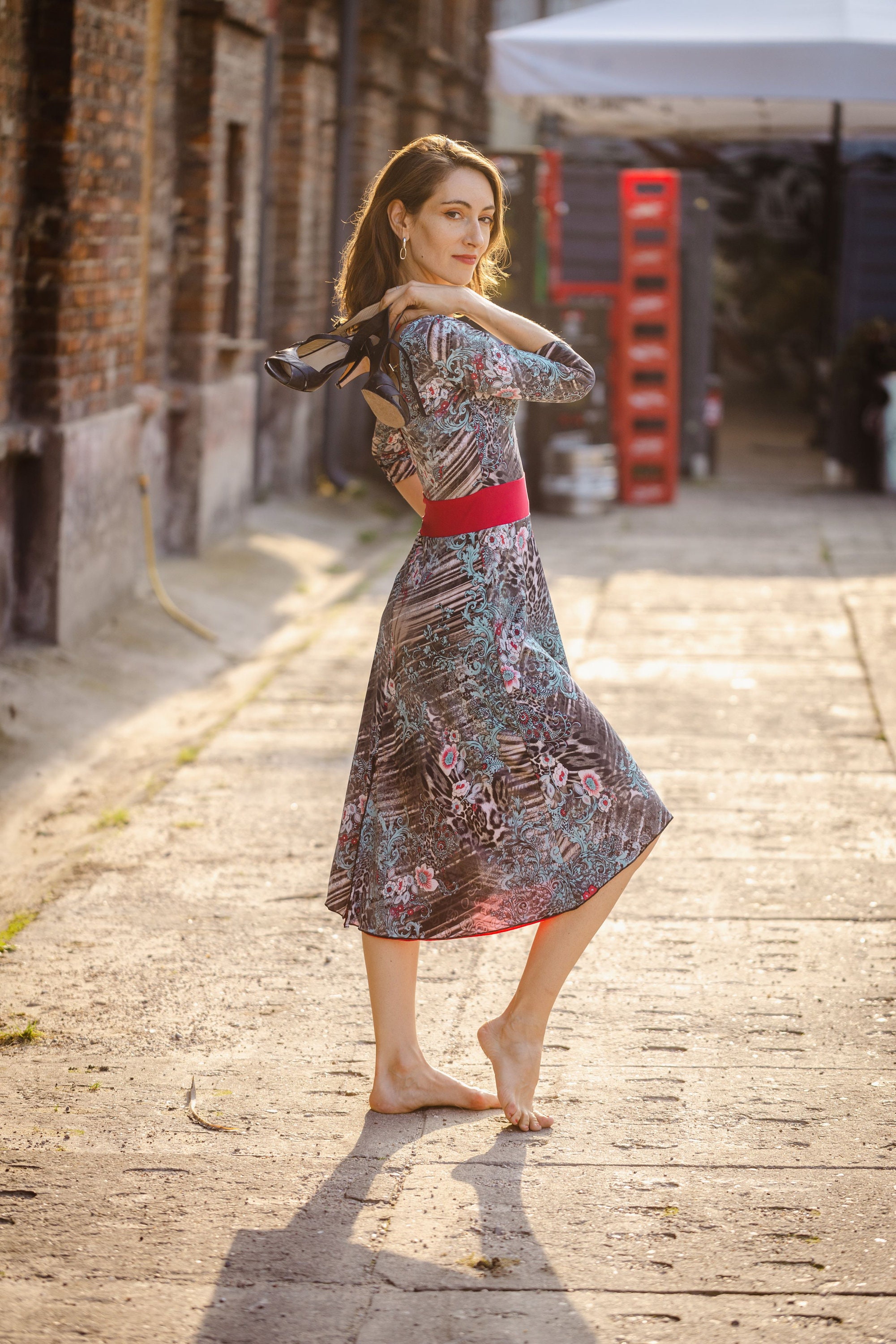 Reversible Tango Dress "the Traditional" Amaranth & Grey - Etsy