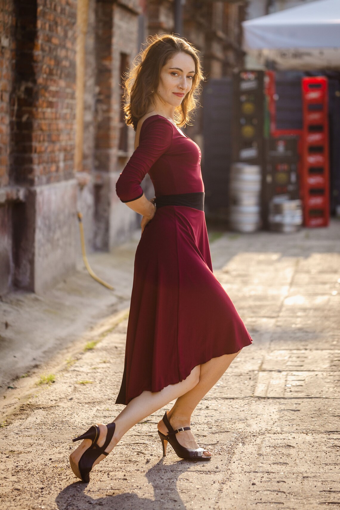 Reversible Tango Dress "the Traditional" Black & Cherry - Etsy
