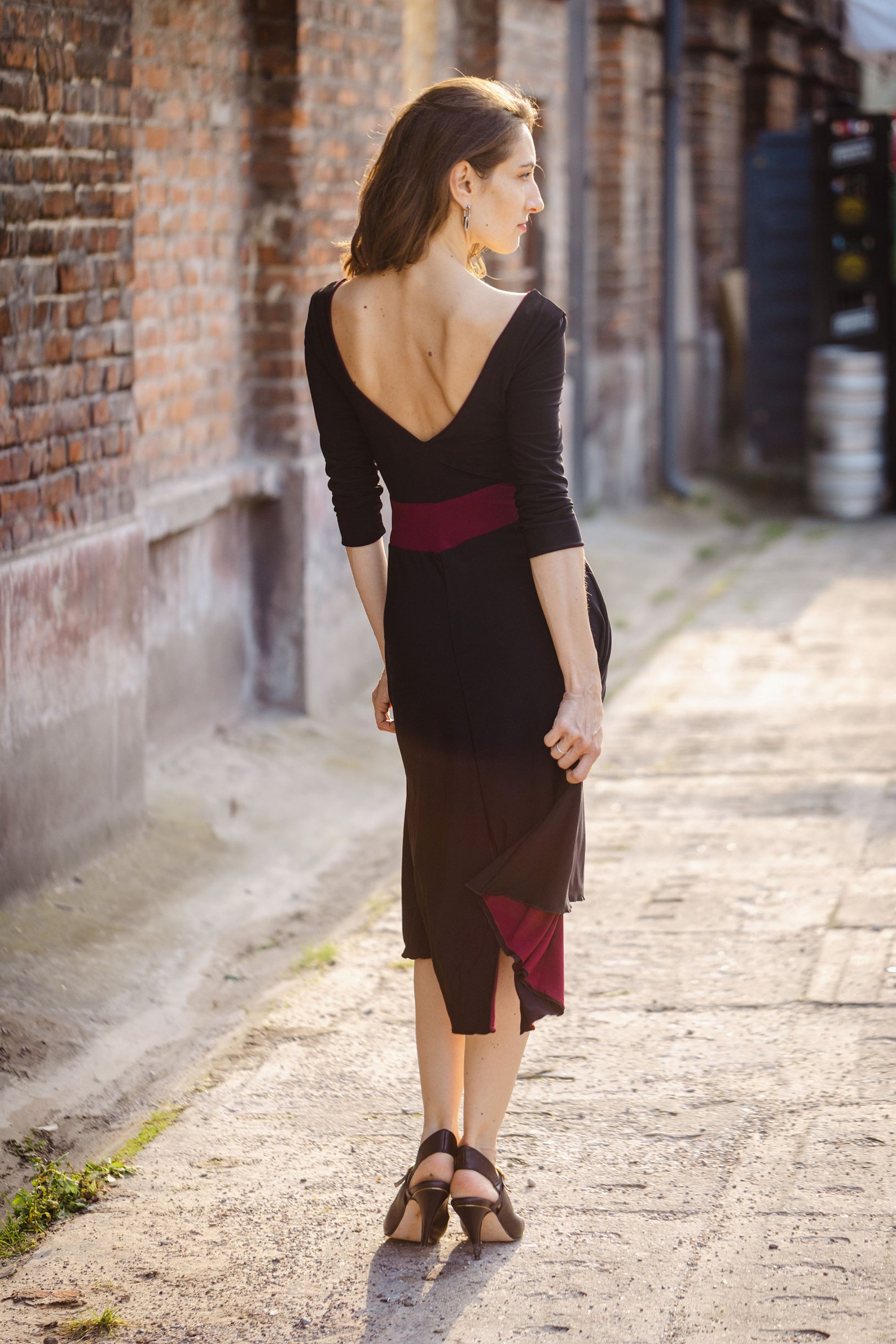 Reversible Tango Dress "the Traditional" Black & Cherry - Etsy