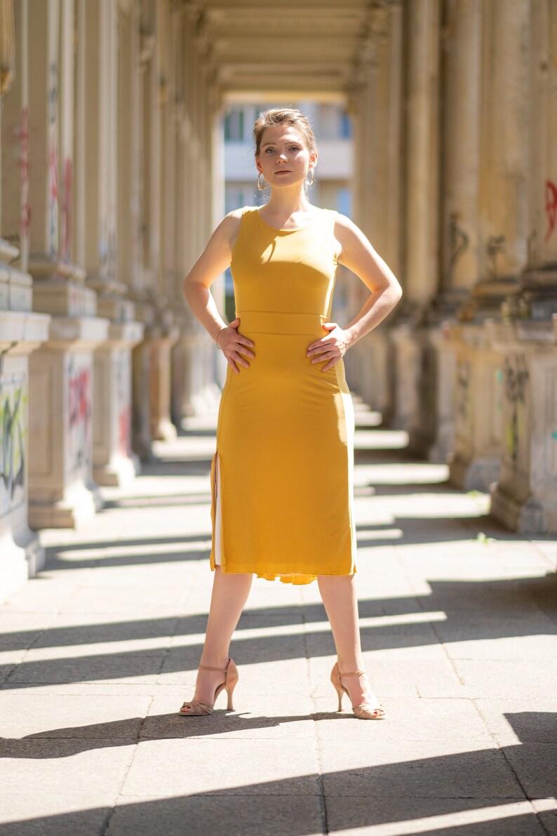 Tango Reversible Dress Model "the Innocent" Amber Yellow and off White ...