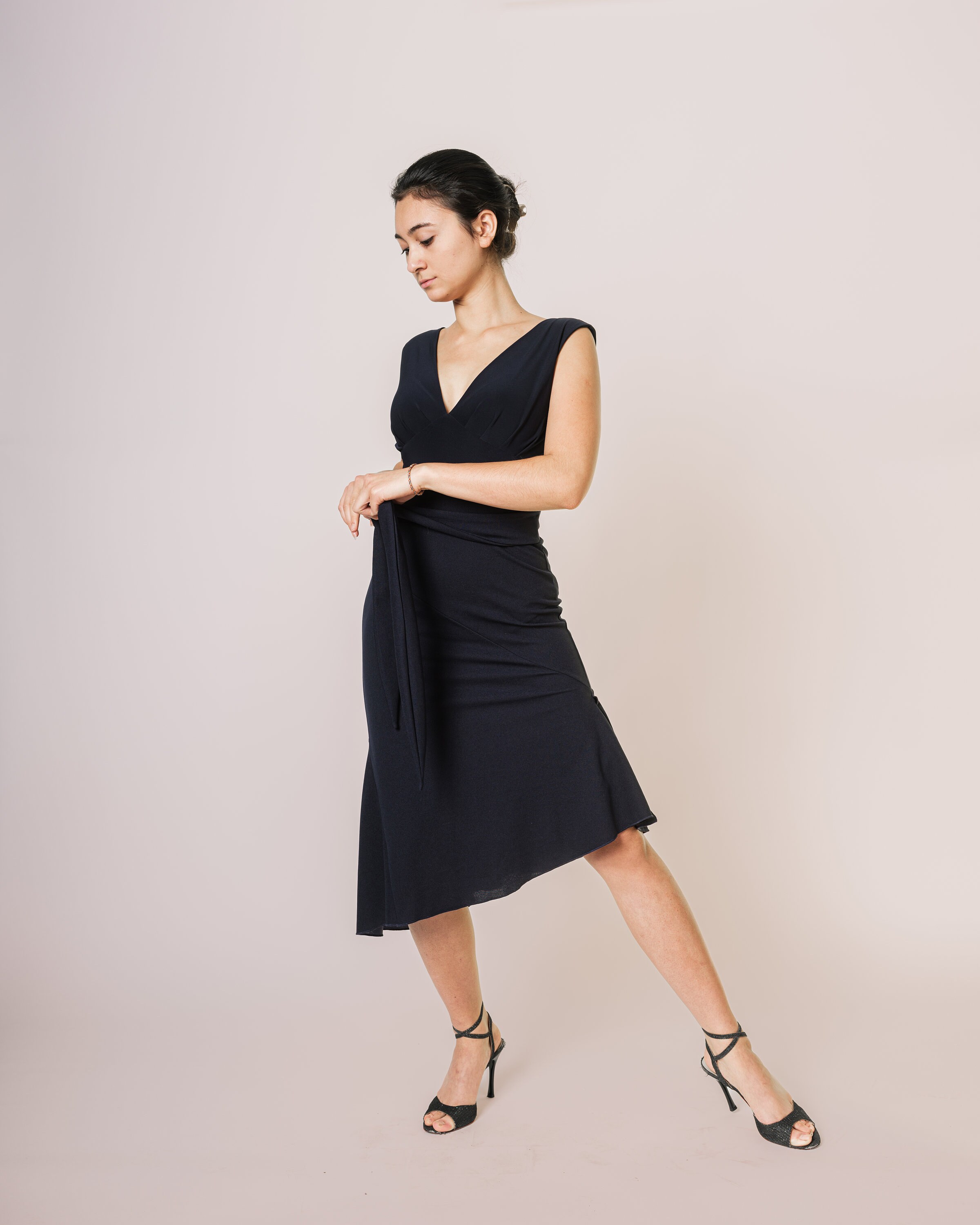 Tango Dress the Playful With Asymmetrical Skirt & Belt black/red/green ...