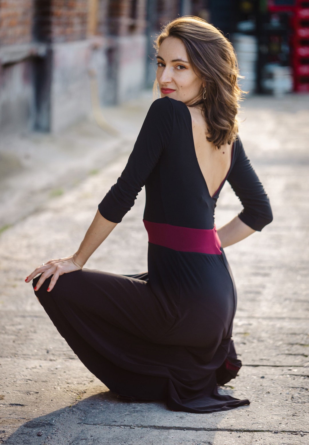 Reversible Tango Dress "the Traditional" Black & Cherry - Etsy