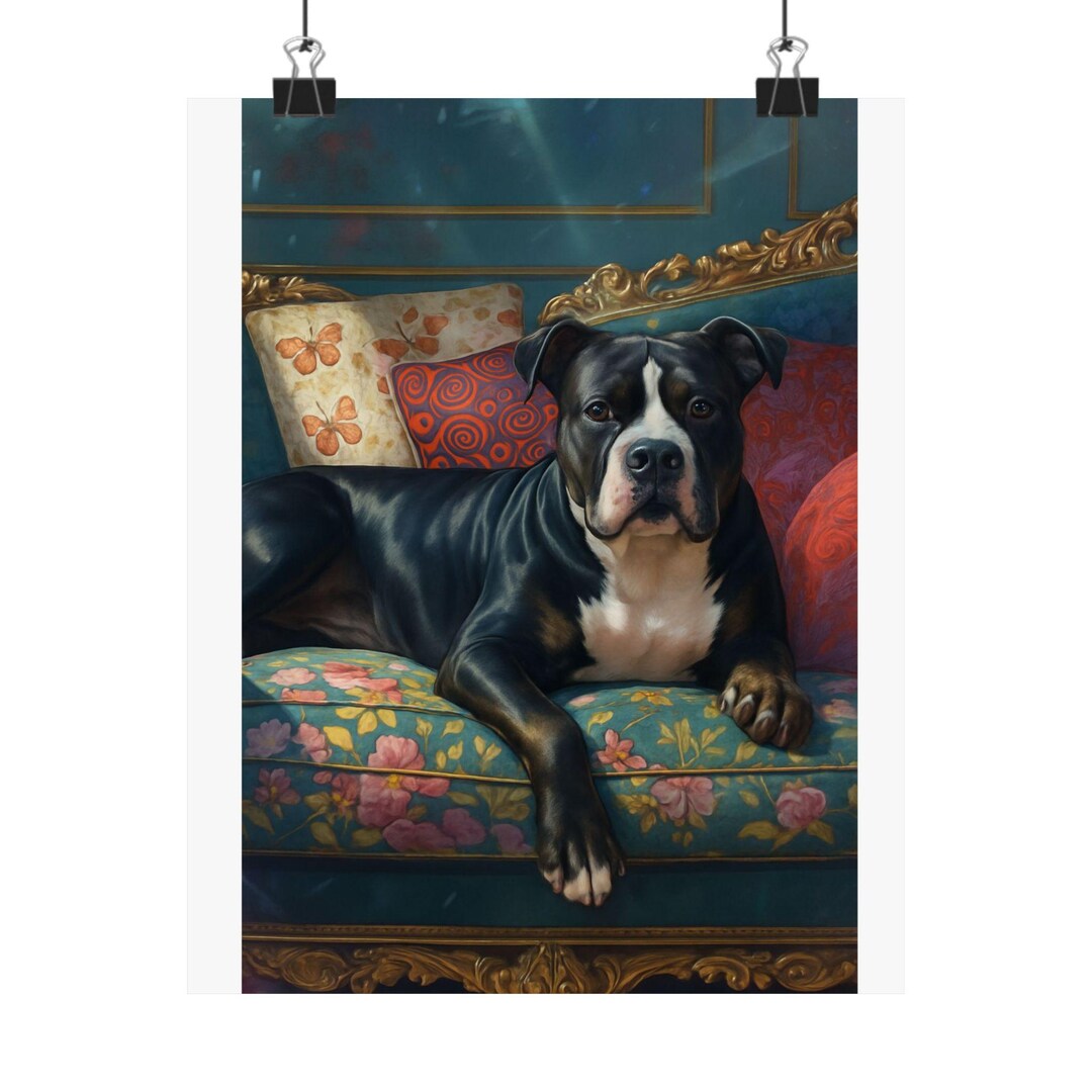 Matte Vertical Posters, Black Boxer Dog Art Print, Elegant Dog Wall ...