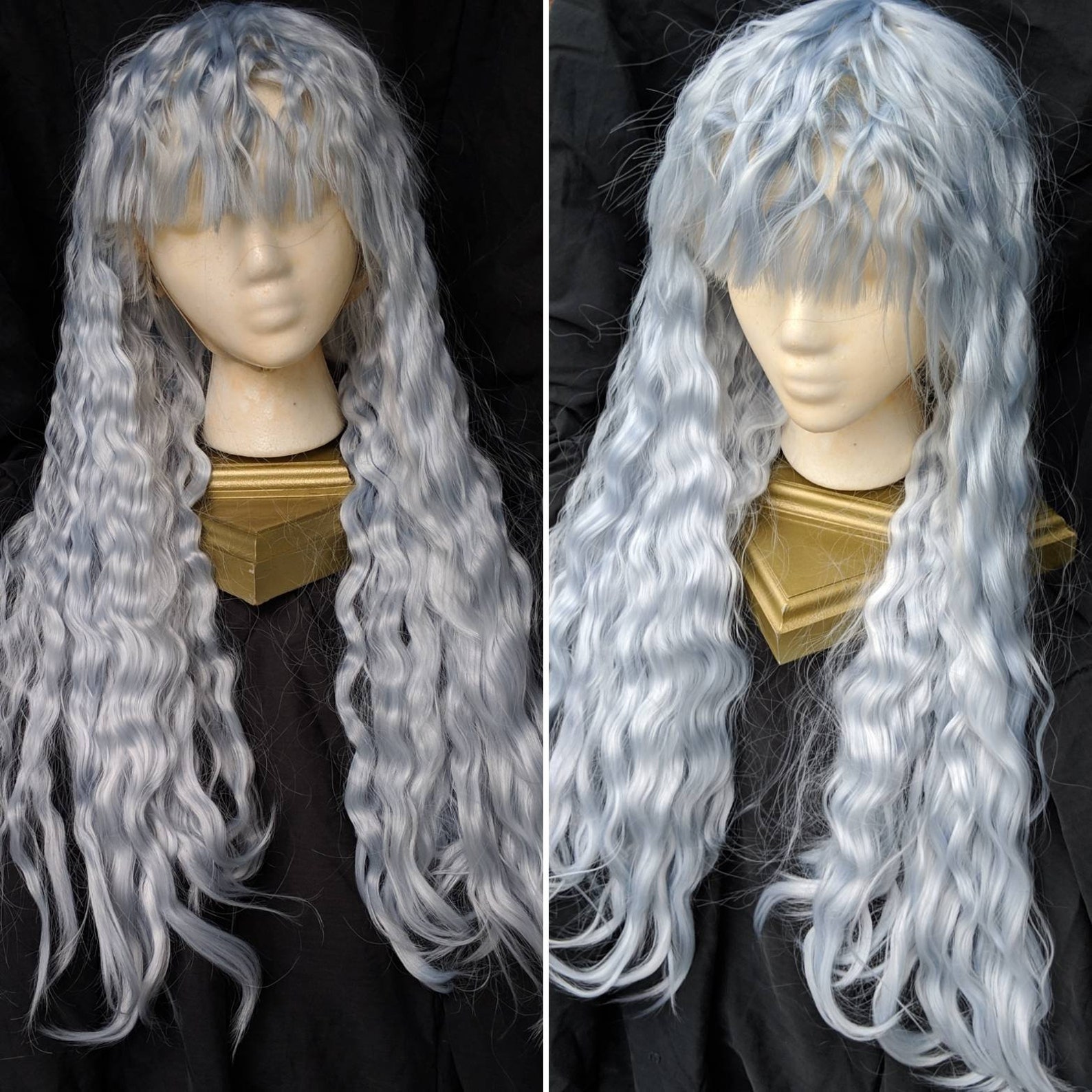 Griffith Wig Berserk Steel Blue Wavy Wig With Bangs - Etsy
