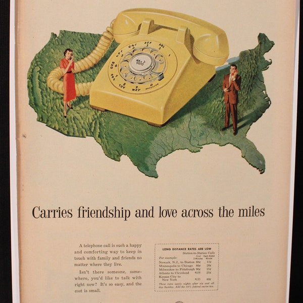 Vintage Telephone Ad - Etsy