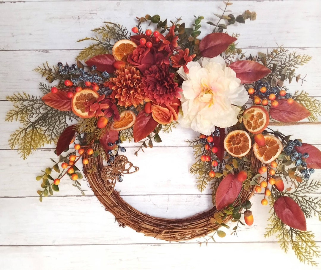 Handmade Home Decor - Autumn Wreath, Fall Wreath, Front Door Wreath ...