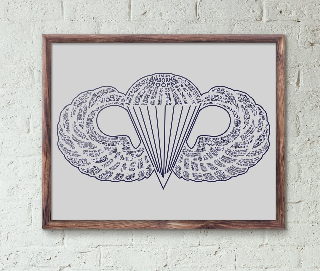 Airborne Wall Print With Creed, Airborne Ranger, Airborne Wings ...