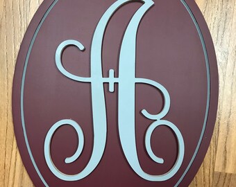 MONOGRAM Name Plaque /CARVED Stone /Family Sign/ House