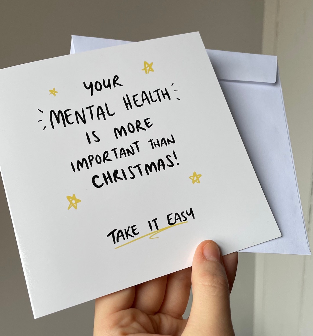 Mental Health Square Christmas Card - Etsy