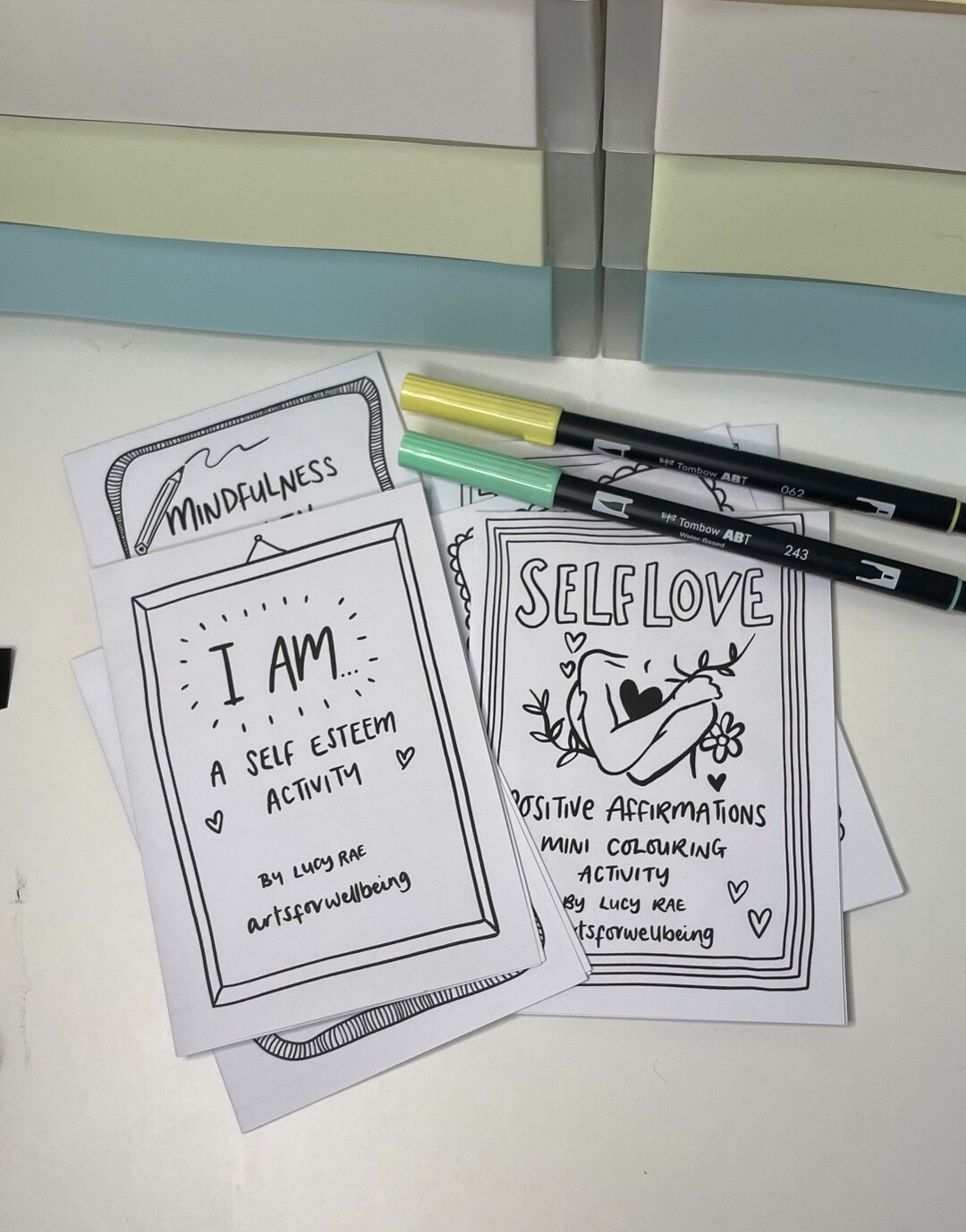 Mental Health Mindful Colouring Zines Self Love Self Care Art Therapy ...