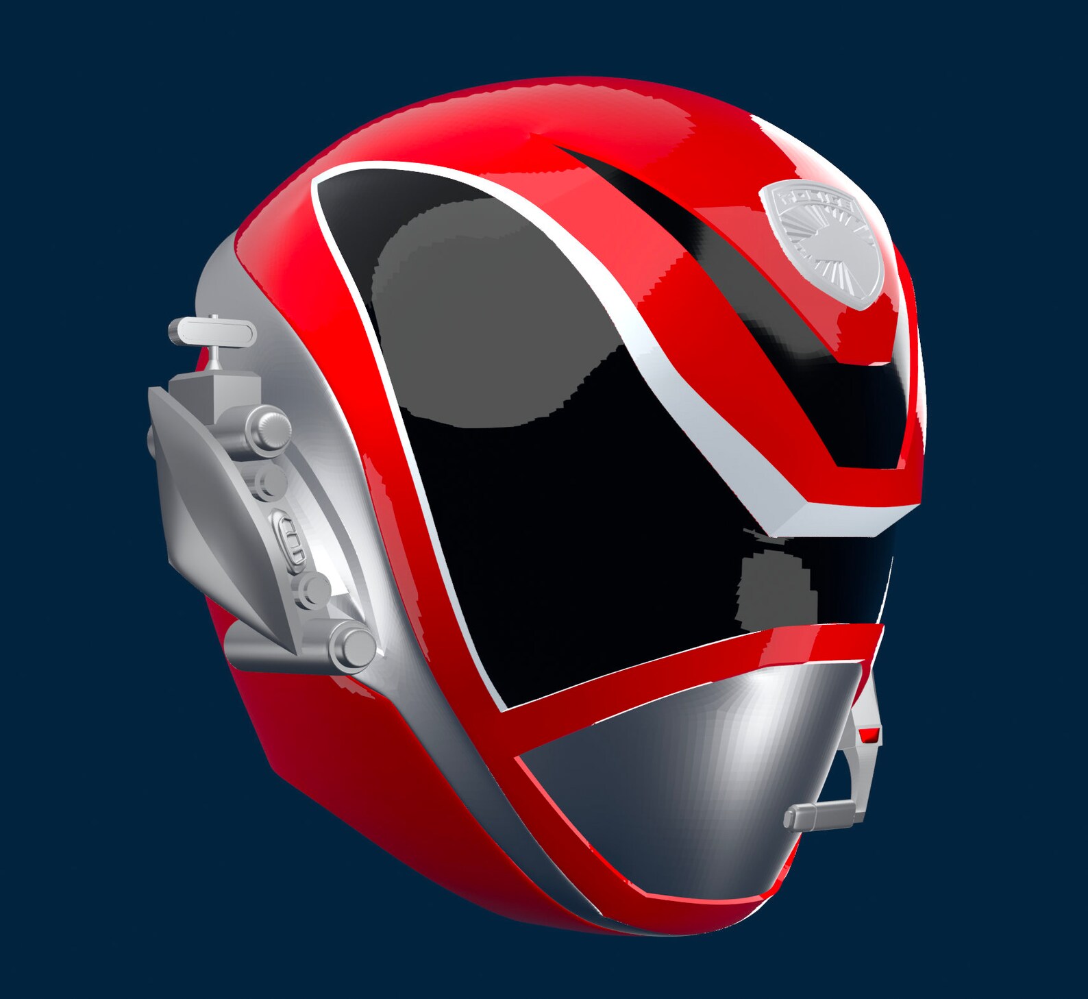 Power Rangers SPD Red Ranger Helmet With SWAT Attachments STL 3D File ...