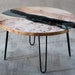 Custom River Table, Ash River Coffee Table With Hairpin Legs, Round ...
