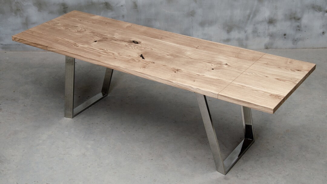 Custom Folding Table Made of Oak Wood, Conference Table With Polished ...