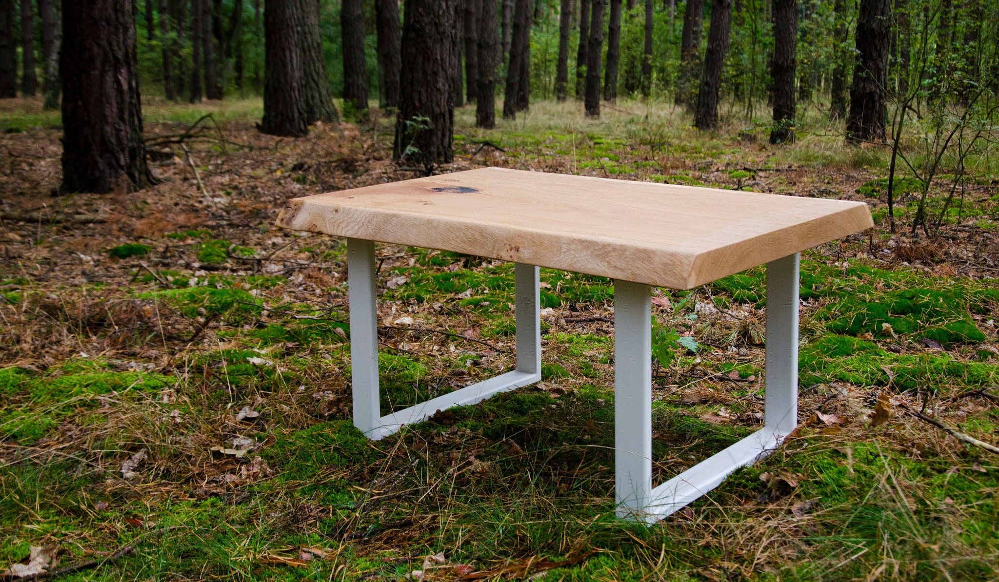 Live Edge Coffee Table Made of Oak Wood Small End Table With | Etsy