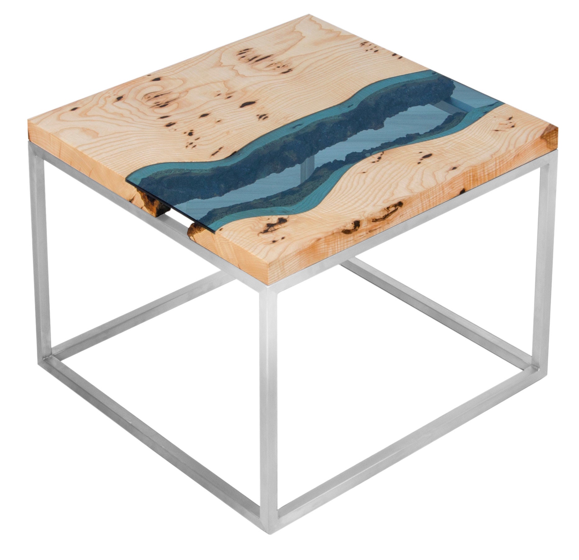 Ash Live Edge Coffee Table Square River Coffee Table With - Etsy