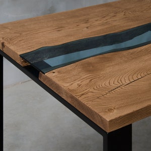 LIVE EDGE Dining Table, River Table, River Oak Table, Oak Table, Unique ...