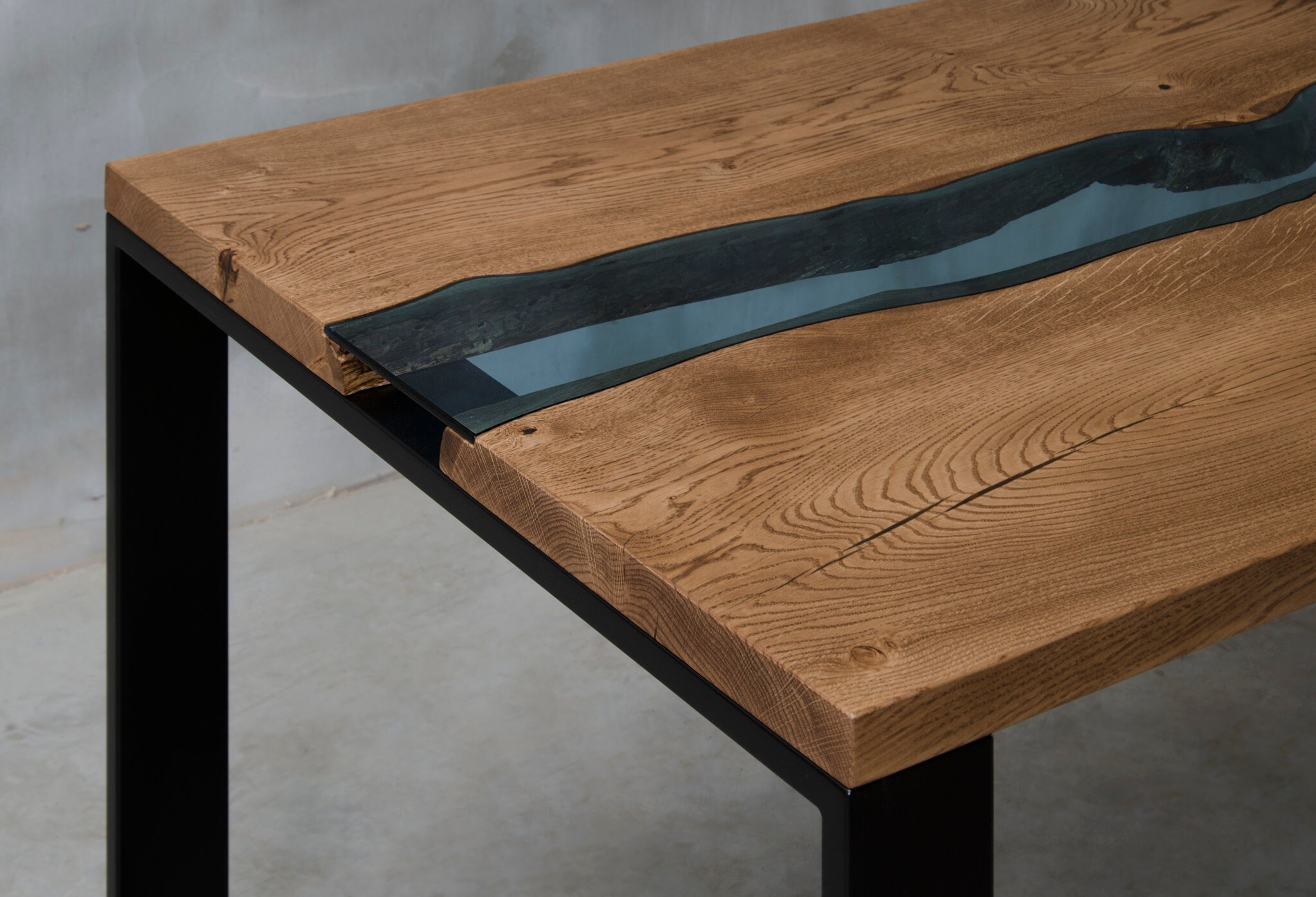 LIVE EDGE Dining Table River Table River Oak Table Oak | Etsy