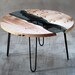 Custom River Table, Ash River Coffee Table With Hairpin Legs, Round ...