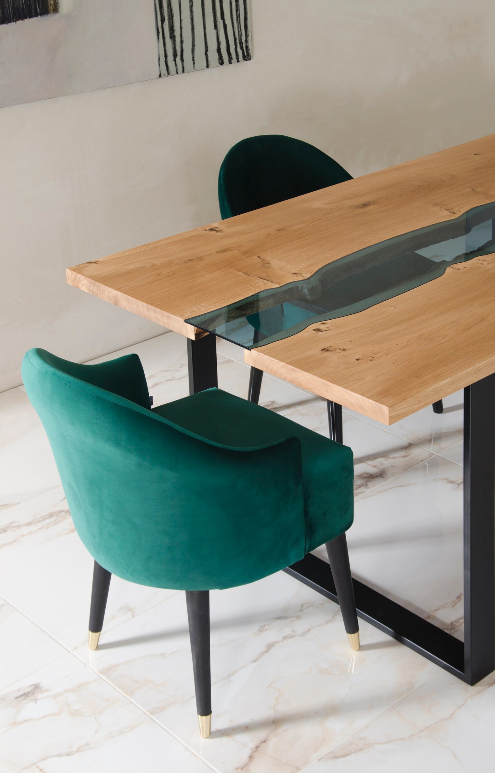 LIVE EDGE Dining Table River Table River Oak Table Oak - Etsy