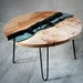 Custom River Table, Ash River Coffee Table With Hairpin Legs, Round ...