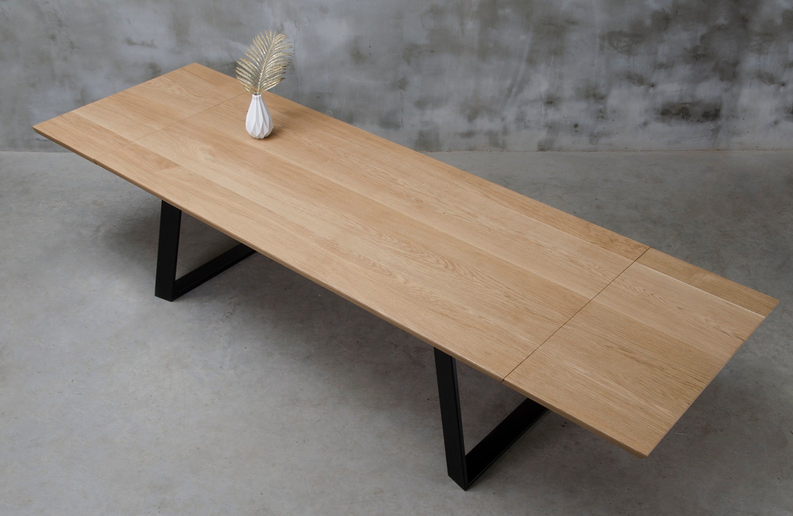 Custom Folding Table, Conference Wooden Table With Black Steel Legs ...