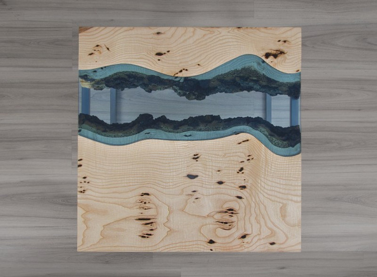 Ash Live Edge Coffee Table Square River Coffee Table With - Etsy